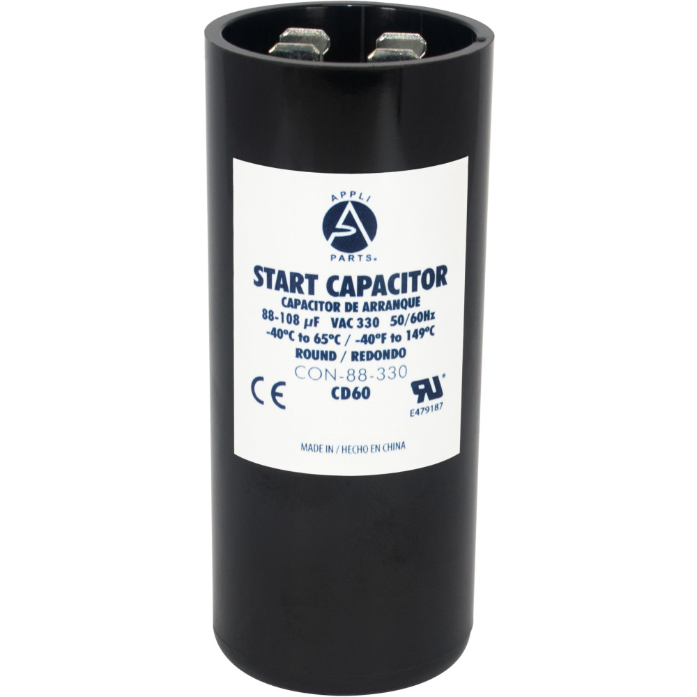 Appli Parts Condensador Capacitor Arranque 88-108 Mfd (microfaradios) uF 330 VAC remplazo ...